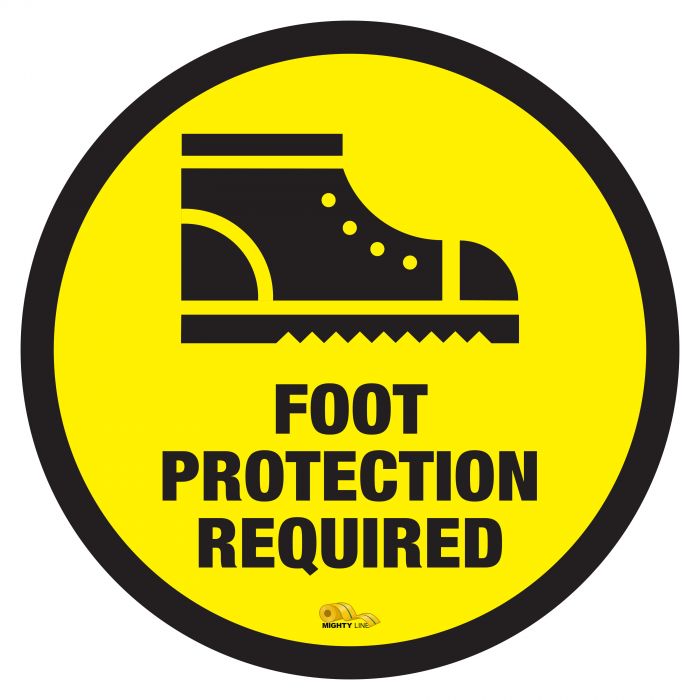 Foot Protection Required - Floor Marking Sign, 24" FootProtReq24