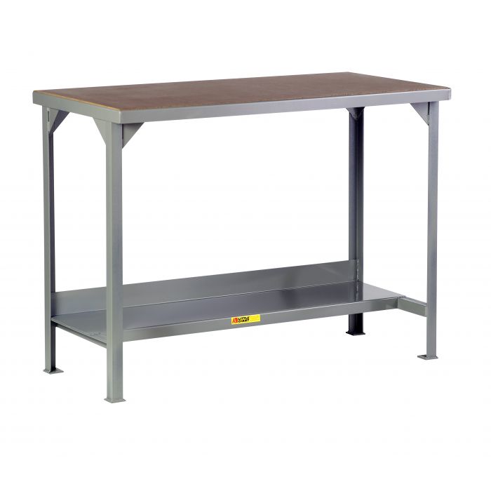 Little Giant Welded Steel Workbench with Hardboard Top and Lower Shelf ...