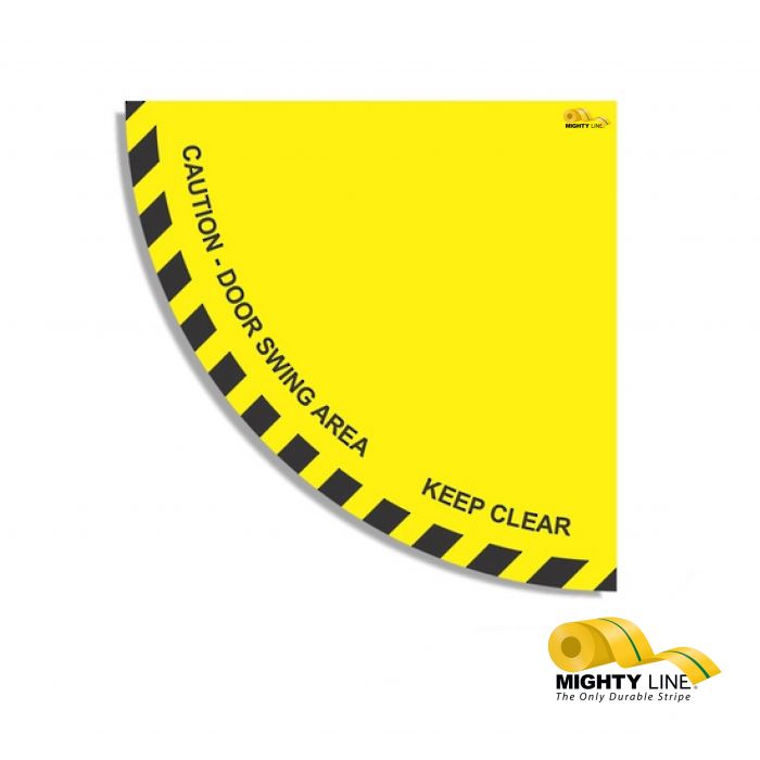 Door Swing Area, Yellow, Mighty Line Floor Sign, Industrial Strength ...