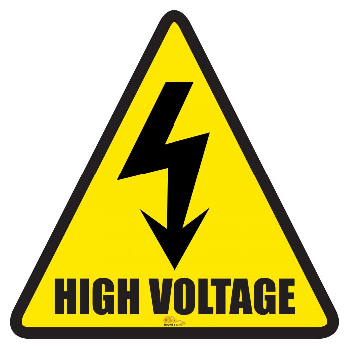 High Voltage Area Floor Sign - Floor Marking Sign, 16" HighVoltage16