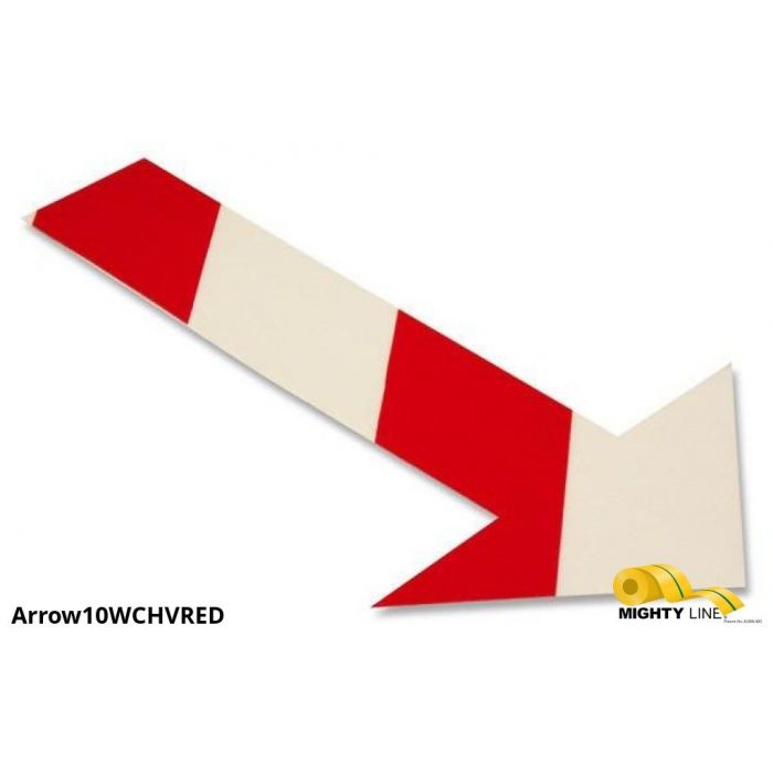 Mighty Line, White and Red Chevron, Arrow, 10" by 6", pack of 50 ...